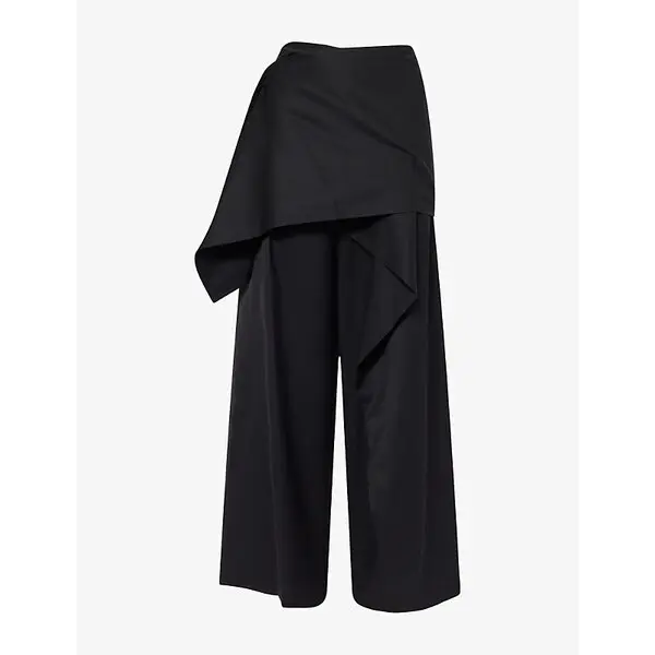 Issey Miyake Lustrous Wide-leg Wool Trousers