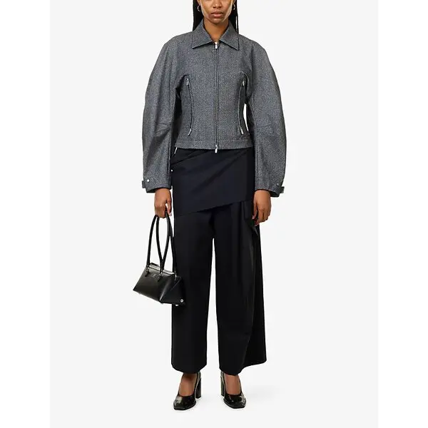 Issey Miyake Lustrous Wide-leg Wool Trousers