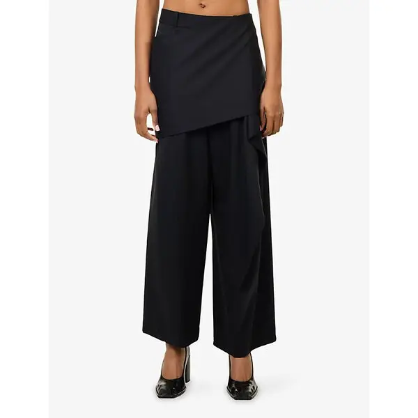 Issey Miyake Lustrous Wide-leg Wool Trousers