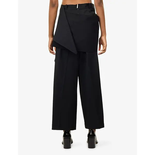 Issey Miyake Lustrous Wide-leg Wool Trousers