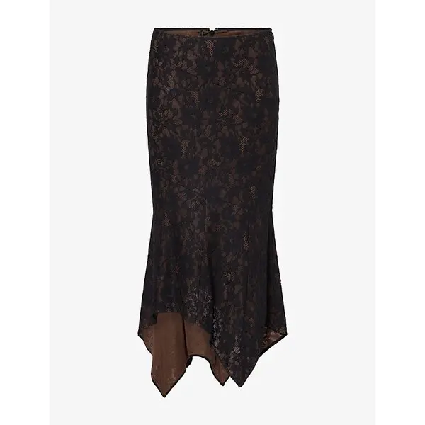 DE LA VALI Faela Lace Midi Skirt
