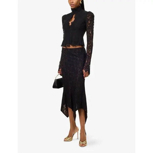 DE LA VALI Faela Lace Midi Skirt