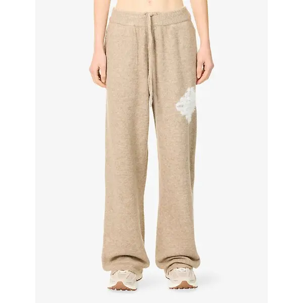 THE COUTURE CLUB Fluffy Relaxed-fit Knitted Jogging Bottoms