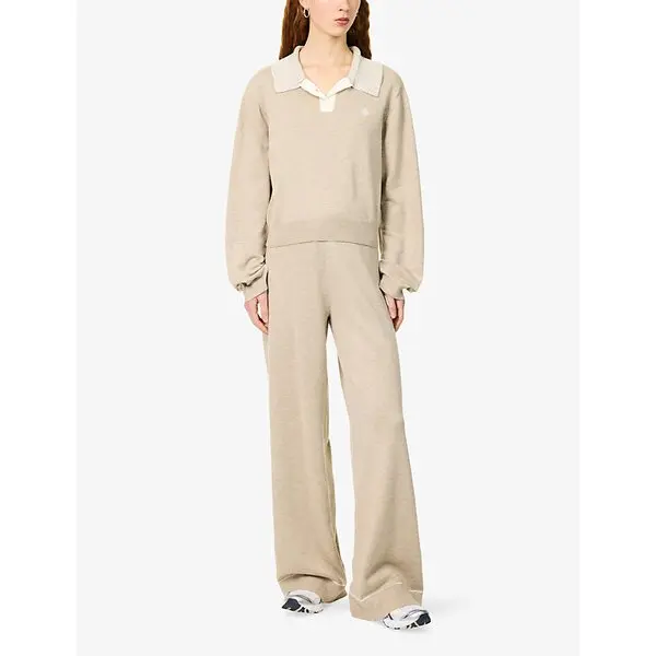 THE COUTURE CLUB Long-sleeve Knitted Polo Top - Beige