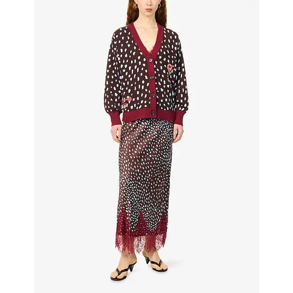 NEVER FULLY DRESSED Deer-pattern Knitted Cardigan