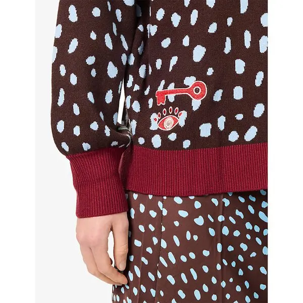 NEVER FULLY DRESSED Deer-pattern Knitted Cardigan