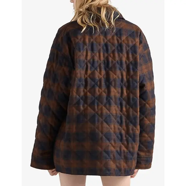 Prada Quilted Check Wool Caban Jacket