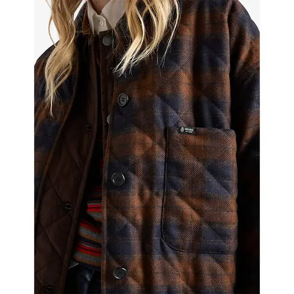 Prada Quilted Check Wool Caban Jacket