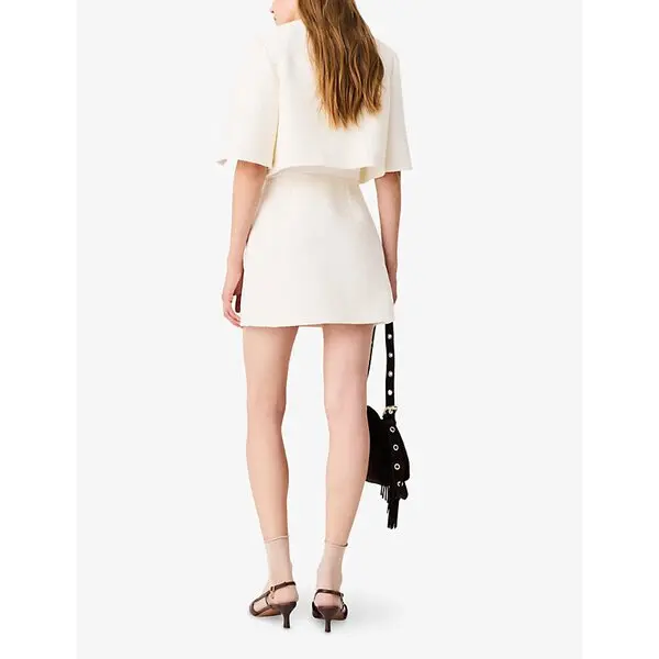 Maje Two-in-one Short-sleeve Tweed Mini Dress