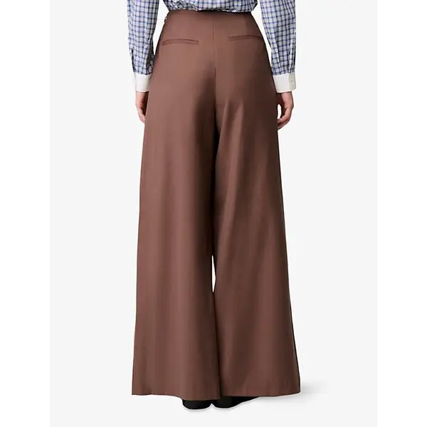 Claudie Pierlot Wide Straight-leg Wool-blend Trousers