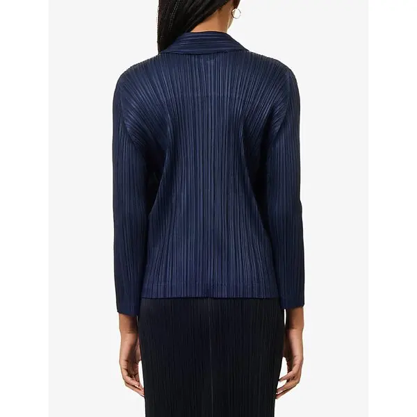 Issey Miyake Notch-collar Pleat Knit Jacket