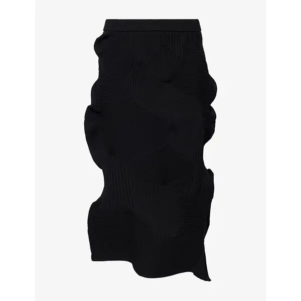 Issey Miyake Kone Kone Pleat Knit Midi Skirt - Black