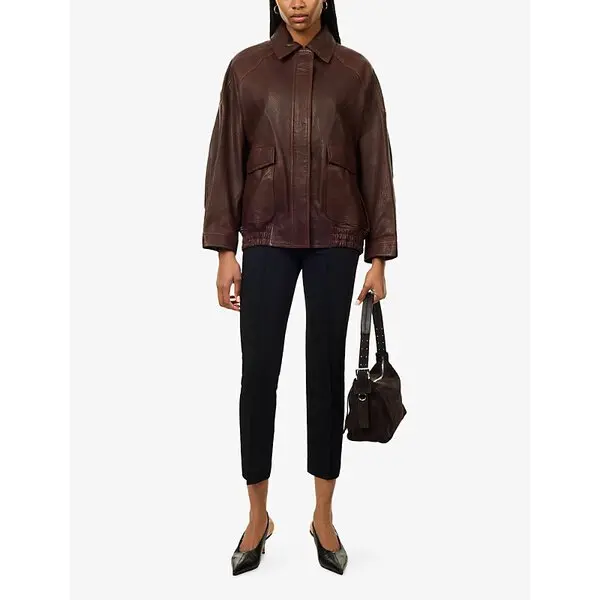 ROHE FRAMES Grain Aviator Leather Jacket