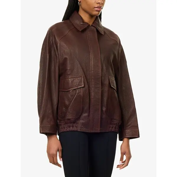 ROHE FRAMES Grain Aviator Leather Jacket