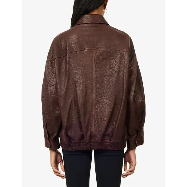 ROHE FRAMES Grain Aviator Leather Jacket