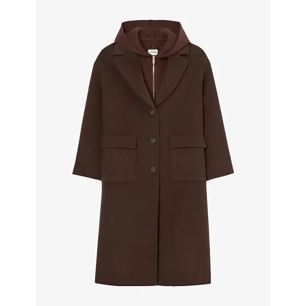 Claudie Pierlot Tailored Lapel-collar Wool-blend Coat