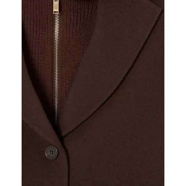 Claudie Pierlot Tailored Lapel-collar Wool-blend Coat