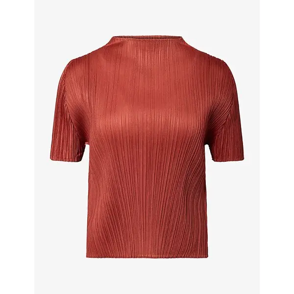 Issey Miyake High-neck Pleat Knit T-shirt