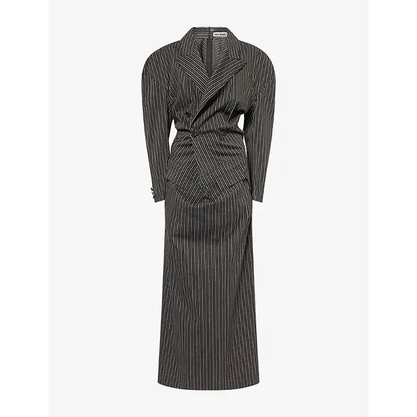 Issey Miyake Allow Stripe Woven Maxi Dress