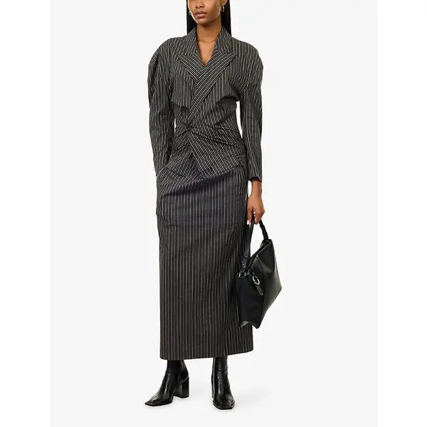Issey Miyake Allow Stripe Woven Maxi Dress