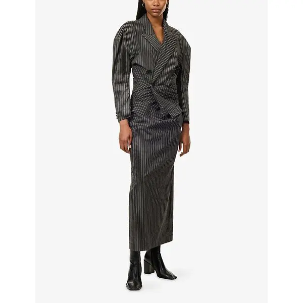 Issey Miyake Allow Stripe Woven Maxi Dress