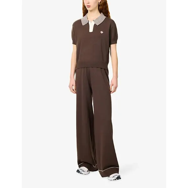 THE COUTURE CLUB Short-sleeve Knitted Polo Top