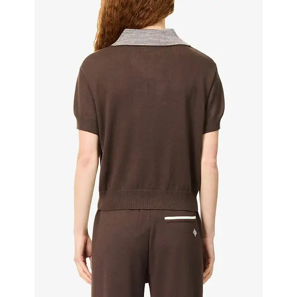THE COUTURE CLUB Short-sleeve Knitted Polo Top