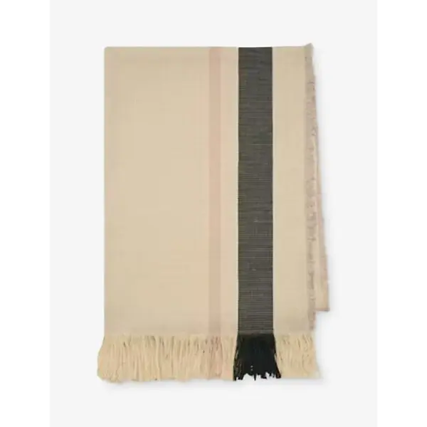 THE ROW Cadia Striped Cotton And Linen-blend Scarf