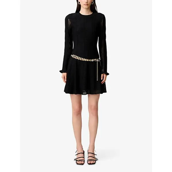 Claudie Pierlot Lurex Knitted Skater Dress