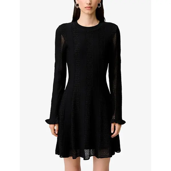 Claudie Pierlot Lurex Knitted Skater Dress
