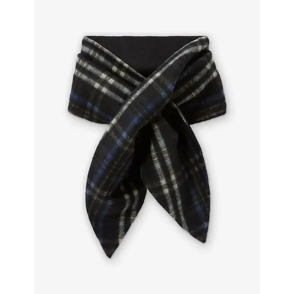 Claudie Pierlot Checked Double-sided Wool And Alpaca Scarf