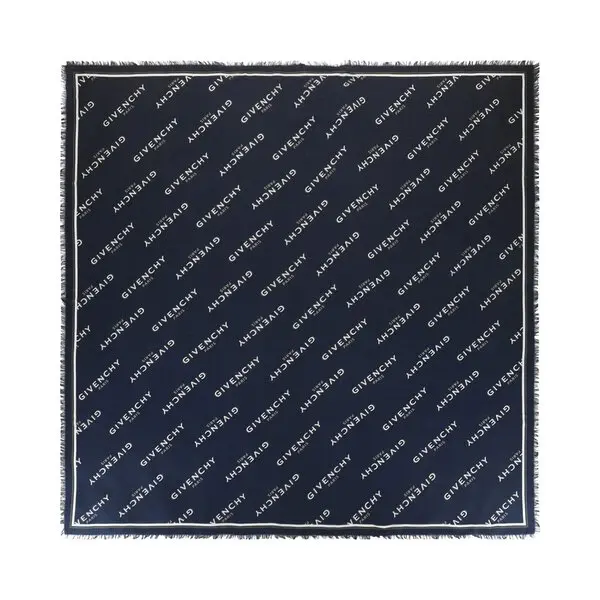 Givenchy Shadow Logo Square Scarf 'navy