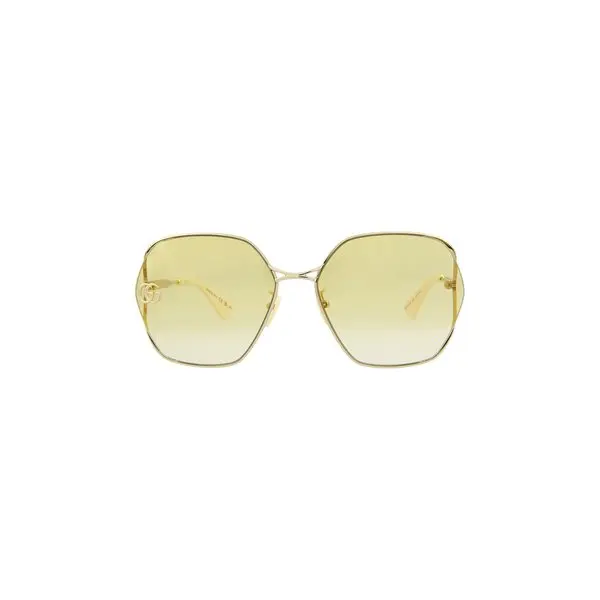 Gucci Geometric Frame Sunglasses 'gold