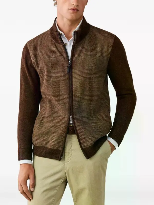 HACKETT  Prince Of Wales Check Cardigan