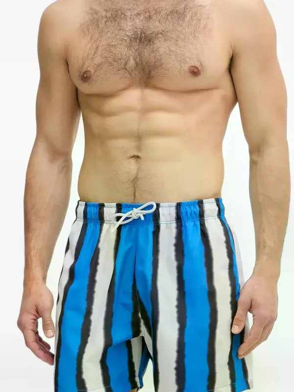 Emporio Armani Swim Shorts With Shaded Stripes Print