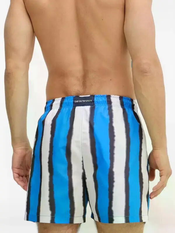 Emporio Armani Swim Shorts With Shaded Stripes Print