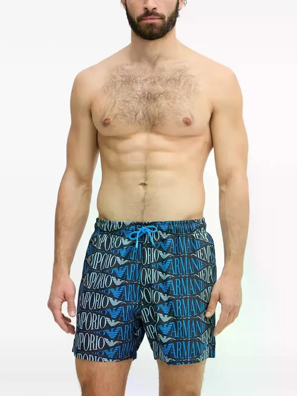 Emporio Armani Swim Shorts With All-over Logo