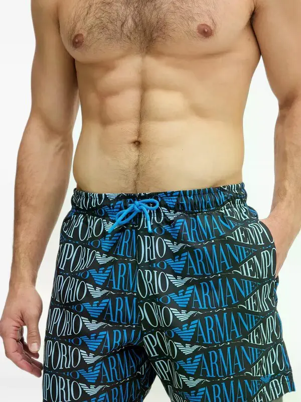 Emporio Armani Swim Shorts With All-over Logo