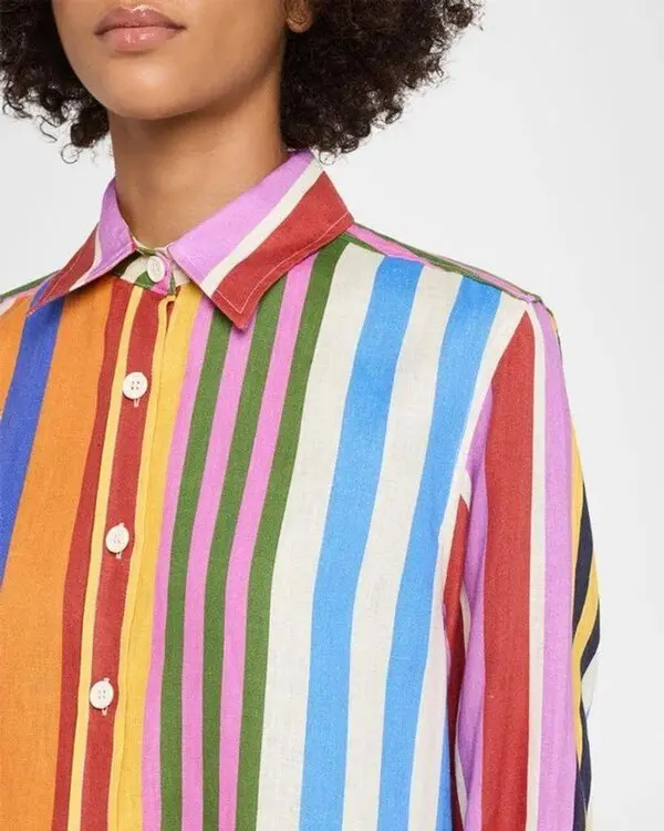 Libertine Tangier Striped Linen Button-down Shirt