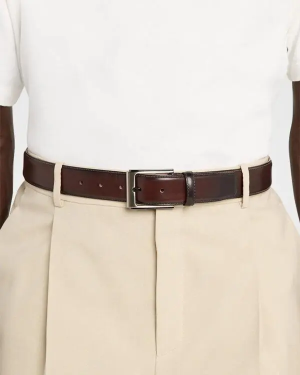 Magnanni Apos;s Patina Leather Rectangle-buckle Belt