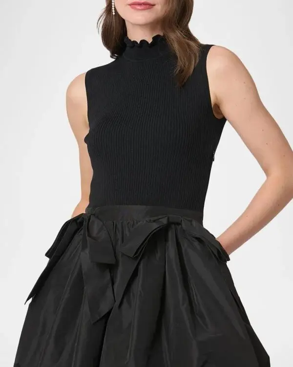 Shoshanna Brandy Mixed Media Bubble Mini Dress