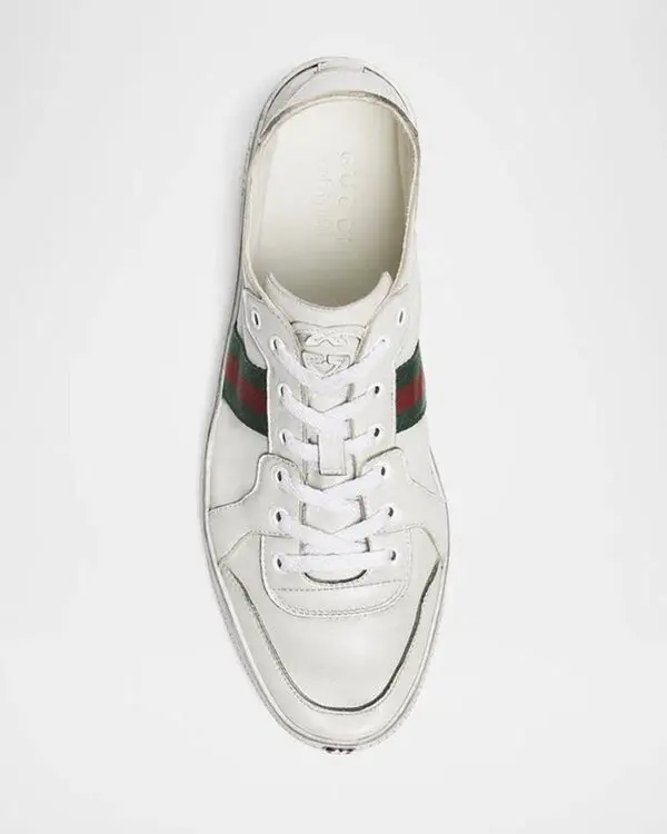Gucci Apos;s Stretch Leather Low-top Sneakers