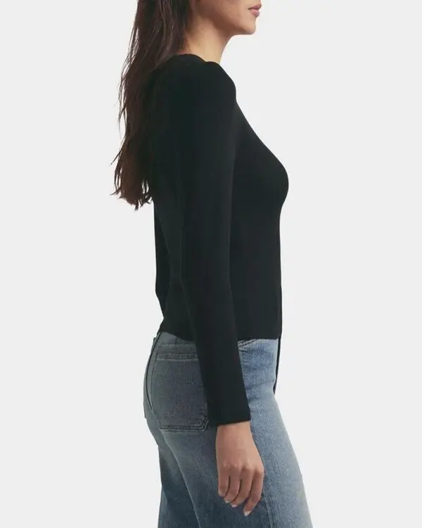 FAVORITE DAUGHTER Rib-knit Long-sleeve Top
