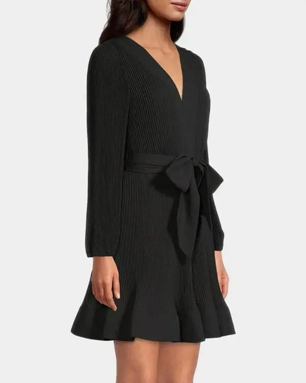 MILLY Liv Pleated Belted Minidress