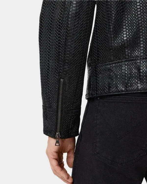 John Varvatos Apos;s Benjamin Snakeskin-embossed Leather Jacket