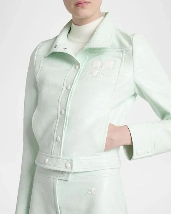 COURREGES Vinyl Reedition Jacket - Light Mint