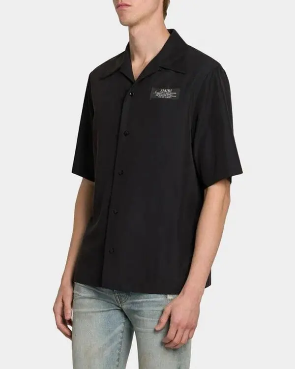 Amiri Spirit Logo Patch Bowling Shirt