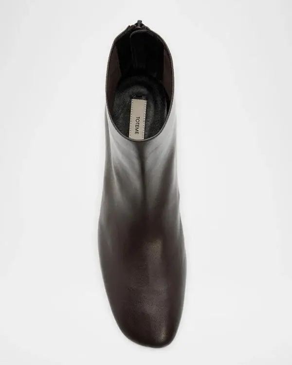 TOTEME 50mm Soft Nappa Leather Ankle Boots - Bark