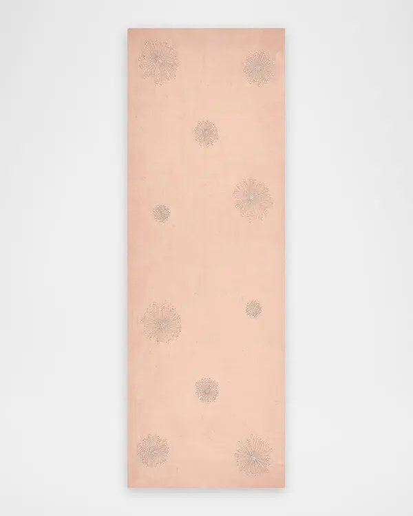 Janavi Jelly Fish Jive Embroidered Merino Wool Scarf - Nude