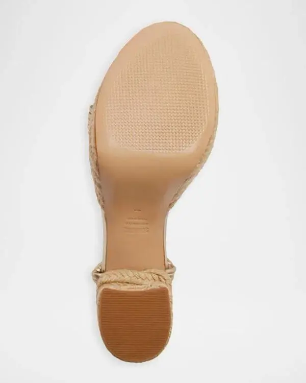 Schutz 100mm Nara Metallic Leather Espadrille Platform Sandals